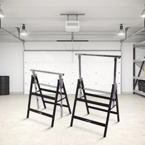 Teleskopické lešenářské kozy DANNY, sada 2 ks, max. 200kg, 60 x 56 x 81-130cm, stříbrná/černá Jurhan