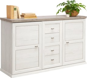 XXXLutz ŠIROKÁ KOMODA, šedá, bílá, 149/89,5/43 cm Hom`in - Široké komody - 000003000132