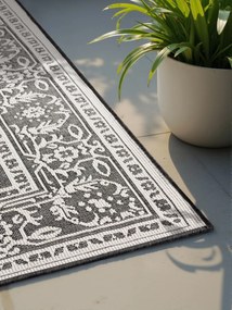 NORTHRUGS, Kusový koberec Duet Kona 106248 Black/White - na ven i na doma, 200x290, černobílá, chodba / předsíň