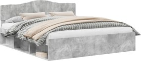 Rám postele s čelo Beton 180 x 200 cm Masivní borové dřevo 3412865