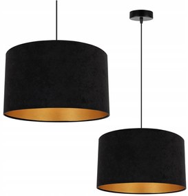 Závěsné svítidlo Mediolan, 1x černé/zlaté textilní stínítko, (fi 35cm)