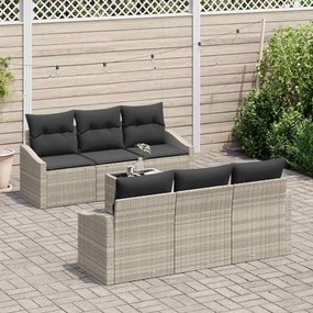 Set pohovek 7 ks Světle šedá polyratan 3346612