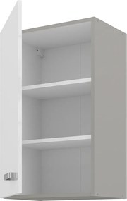 BIANCA sb | horní skříňka 45 G-72 1F policová | 45 cm | světle šedá/bílá lesk