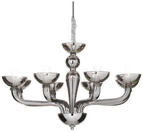 Ideal Lux - Lustr na řetězu CASANOVA 8xE14/40W/230V pr. 88 cm šedá