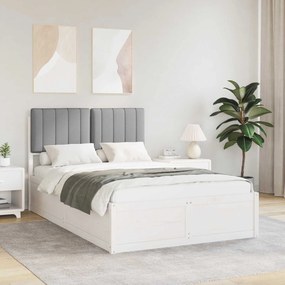 Rám postele s čalouněným čelem s čelo Světle šedá 120 x 190 cm 3405556