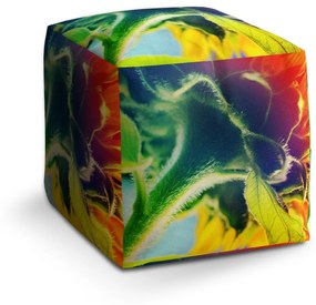 Sablio Taburet Cube Duhová květina: 40x40x40 cm