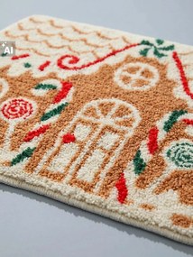 Sinsay - Vánoční koupelnová předložka ve tvaru perníkové chaloupky - béžová