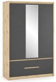 Casarredo Šatní skříň DOMINIKA 3D dub artisan/šedý