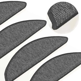 Schodové rohože 15 ks 56 x 17 x 3 cm béžovo-šedé, půlkulaté 326894