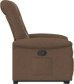 Zvedací polohovací křeslo hnědé textil 3303258