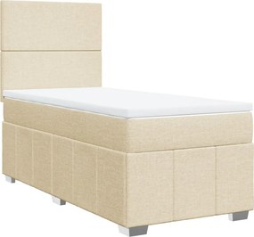 Box spring postel s matrací krémová 90x200 cm textil 3293849