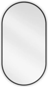 Mexen Loft, oválné koupelnové zrcadlo 75 x 40 cm, barva rámu černá matná, 9851-075-040-000-70