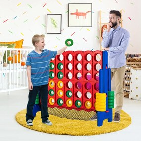 Costway Jumbo sada 4 v řadě 119 cm velká hra pro děti čtyř v řadě, modrý