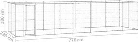 vidaXL Venkovní psí kotec se střechou ocel 16,94 m² [3082305] Barva: Černo-stříbrný