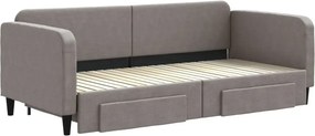 Válenda s přistýlkou a zásuvkami taupe 90 x 200 cm textil 3196855