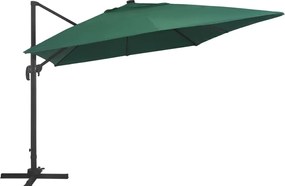 vidaXL Konzolový slunečník s LED a hliníkovou tyčí 400 x 300 cm [47007] Barva: Zelená