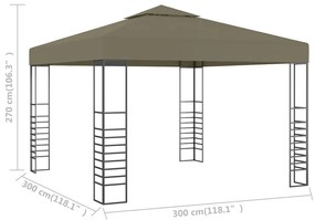 vidaXL Marketos Zahradní altán 3 x 3 m taupe 180 g/m²