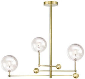 Toolight, Závěsná lampa skleněné koule 3 ks APP918-3CP, zlatá, OSW-03230