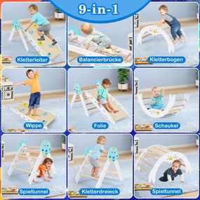 Costway 9 v 1 Montessori prolézačka sada s lezeckým obloukem