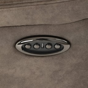 Relaxační křeslo AGAN s elektrickým polohováním — 2 motory, látka, hnědá