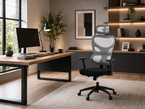 Ergonomická kancelářská židle LEXON - šedá síťovina