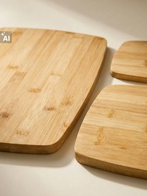 Sinsay - Sada bambusových prkének na krájení 3 pack - béžová
