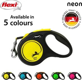 Flexi Neon S pásek 5m černo-žluté / Vodítko