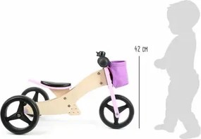 Small Foot Dřevěné odrážedlo Trike 2 v 1 růžová / od 12 měsíců