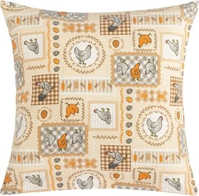 Bellatex Povláček EMA Velikonoce 45x45 cm Slepička béžová, šedá, oranžová