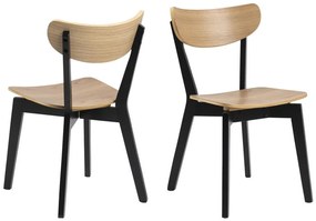 Design scandinavia Jídelní židle Roxby (SET 2ks), dub/černá