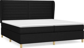 Box spring postel s matrací černá 200x200 cm textil 3128631