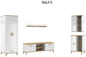 Obývací sestava RALF E Bílá + dub artisan