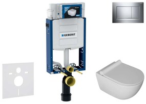 Geberit Kombifix - Set předstěnové instalace, klozetu Gaia a sedátka softclose, tlačítko Sigma30, chrom/chrom mat SANI15CA1105