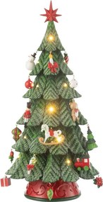 Červeno-zelený strom s ozdobami a Led světýlky Xmas Tree - Ø 25*52 cm