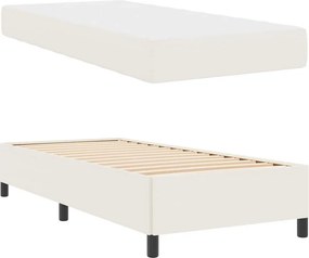 Rám postele s matrací Krémová 90 x 190 cm textil 3399097