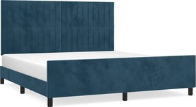 Rám postele bez matrace tmavě modrý 160x200 cm samet 3125889
