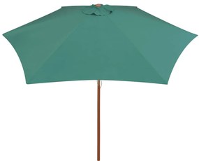 Slunečník s dřevěnou tyčí, 270x270 cm, zelený - Default Title