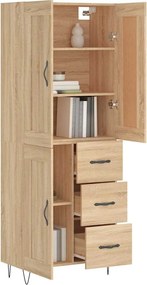 Skříň highboard dub sonoma 69,5 x 34 x 180 cm kompozitní dřevo 3200036