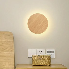 Toolight Toolight, LED nástěnné svítidlo 20cm 12W APP1405-W WOOD, přírodní hnědá, OSW-03086