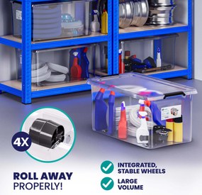 Úložný box sada 4 ks průhledná 60x40x35cm 60L stohovatelný