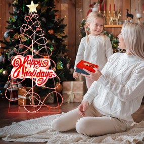 Costway 170 cm LED vánoční stromeček se světly měnícími barvu a 6 světelnými