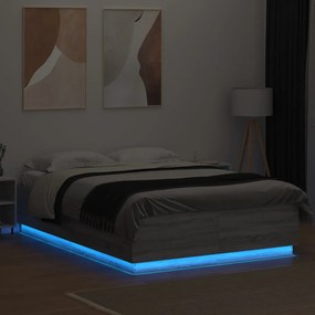 Rám postele s LED osvětlením šedý sonoma 120 x 200 cm kompozit 3209623