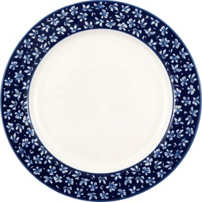 GREEN GATE Obědový talíř Dahla Blue, modrá barva, porcelán