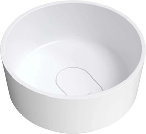 OMNIRES Cadence M+ - Umyvadlo na desku, průměr 42 cm, bez přepadu, bez otvoru pro baterii, matná bílá CADENCER420BM