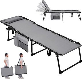 Skládací lehátko Yaheetech – šedá (256840958185)