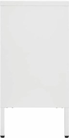 Příborník bílý 105 x 35 x 70 cm ocel a tvrzené sklo 336077
