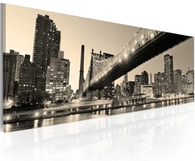 Obraz New York (1-dílný) - architektura města s mostem a mrakodrapy