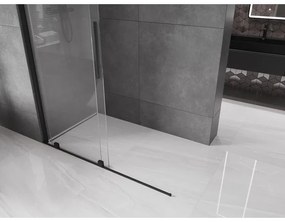 Mexen Velar, posuvné dveře do otvoru typ Walk-In 150 cm, 8mm čiré sklo, černá matná, 871-150-000-03-70