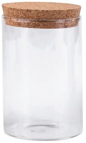 Skleněná lahvička / dóza s korkem - 2 (80x120 mm) transparent