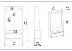 Věšák s botníkem Devin Walnut and Black